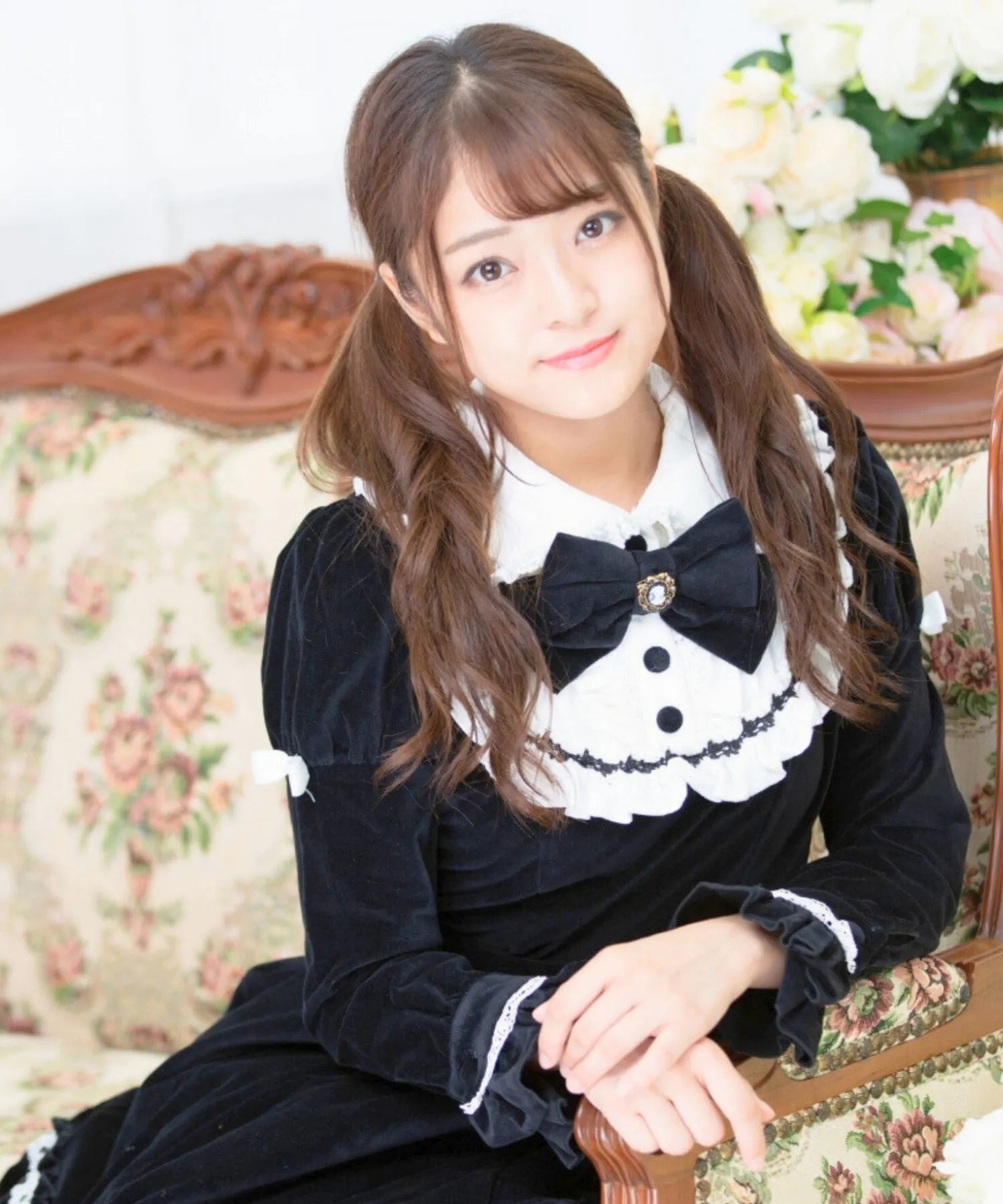 Classic Velour Dress with Cameo Ribbon | BODYLINE & LunaBelle