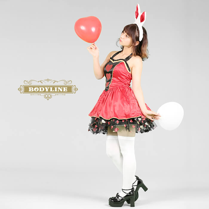 Heart dress with pannier with Katyusha / Lame print | BODYLINE & LunaBelle