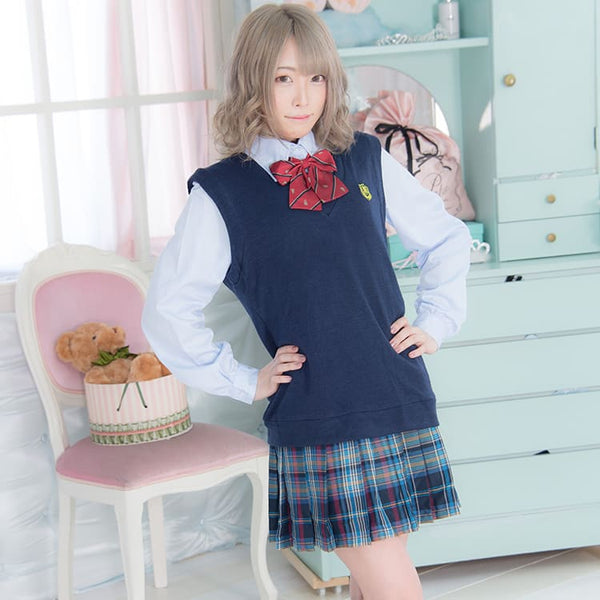 Blue color uniform 4-piece set | BODYLINE & LunaBelle